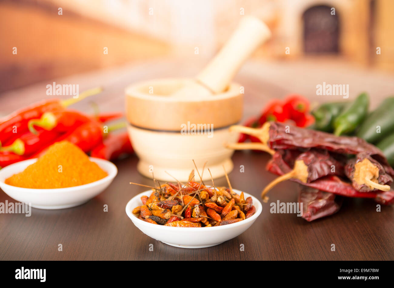 spicy chilli aji chili varieties Stock Photo - Alamy