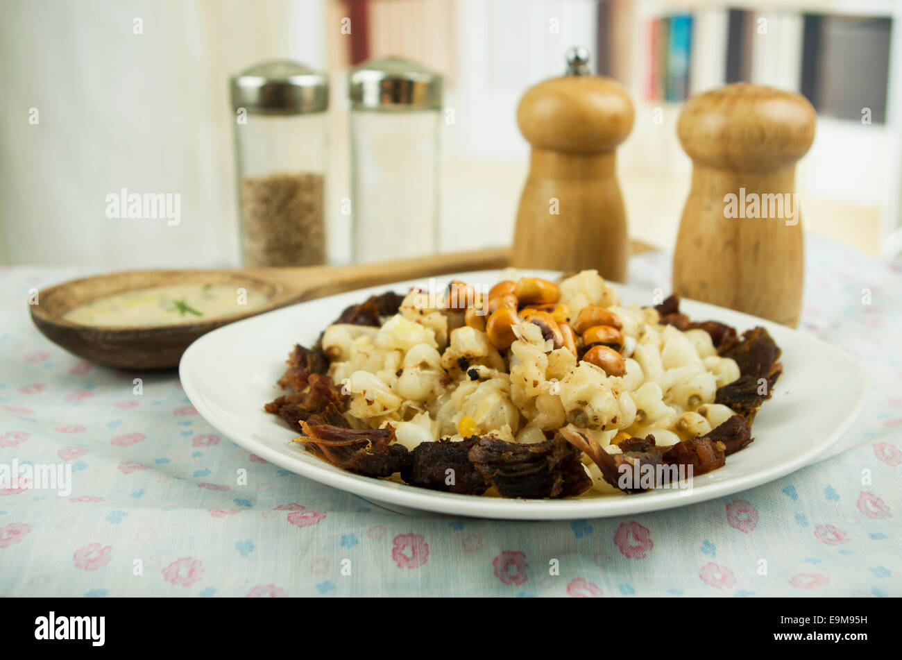 hominy and toasted corn nuts mote con chicharron traditional ecuadorian ...