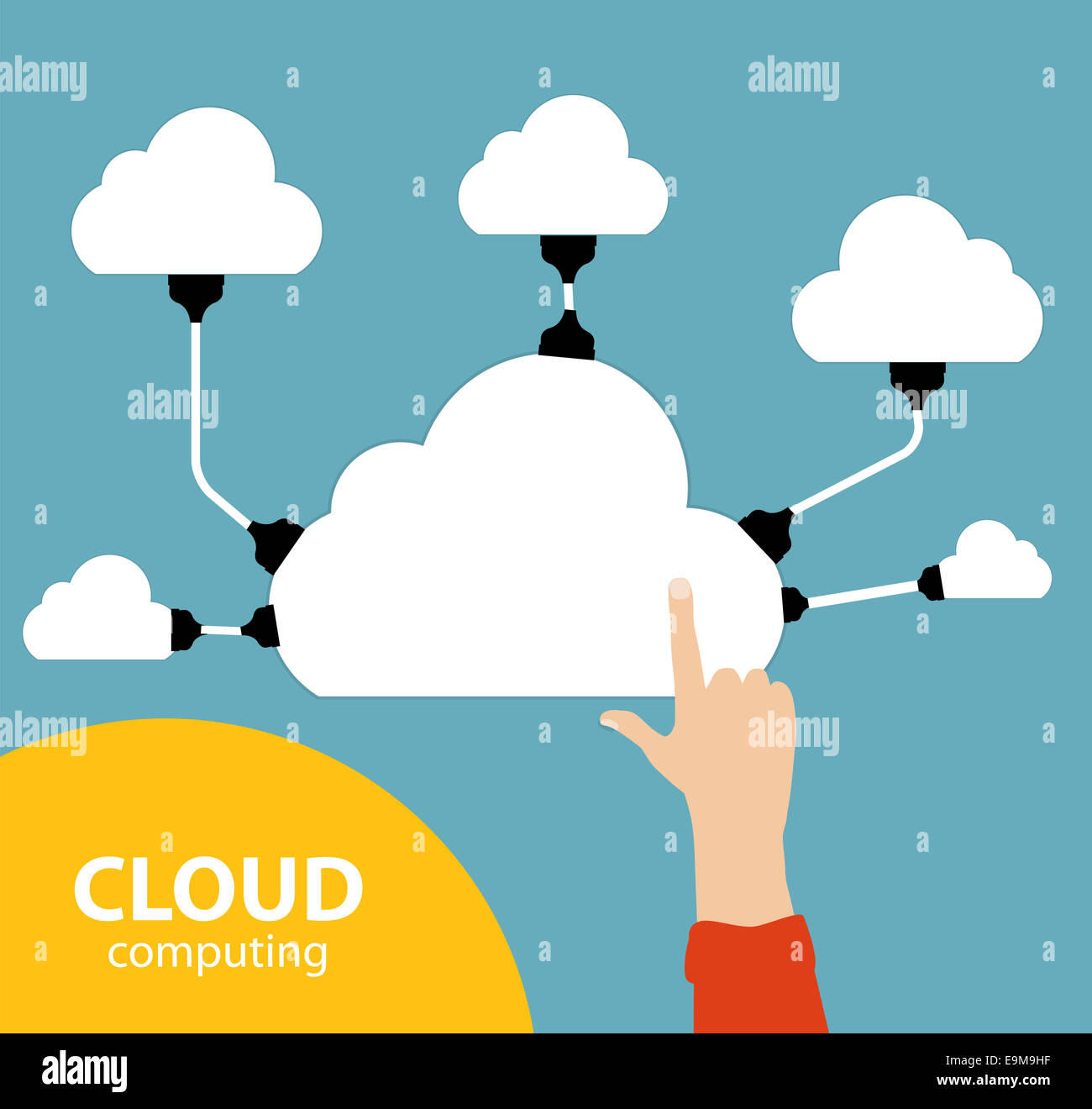 Cloud Computing Concept on Different Electronic Devices. Vector ...