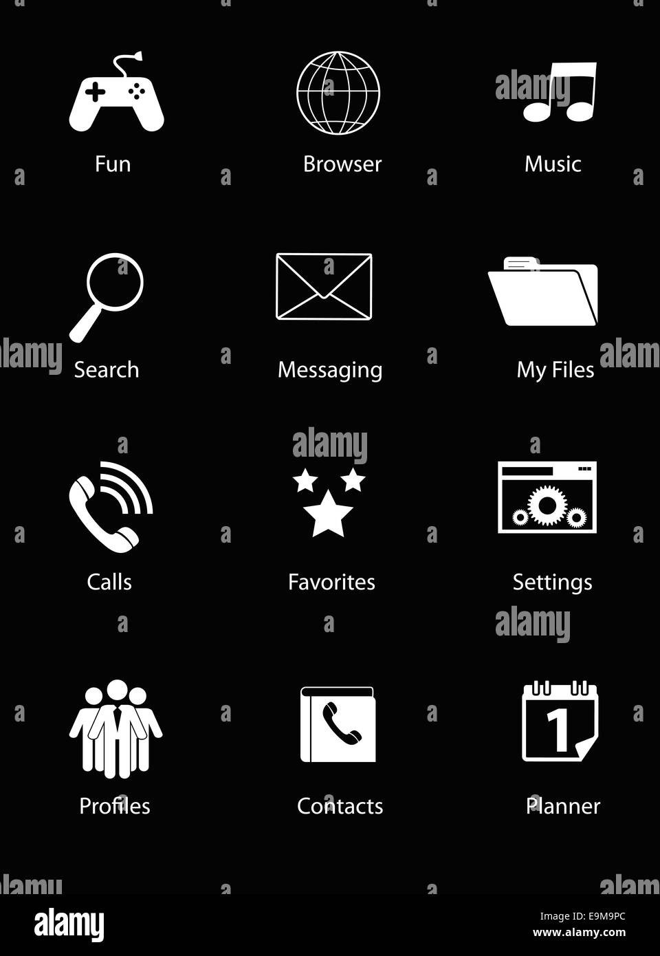 Set vector illustrations paper Black and White Stock Photos & Images ...