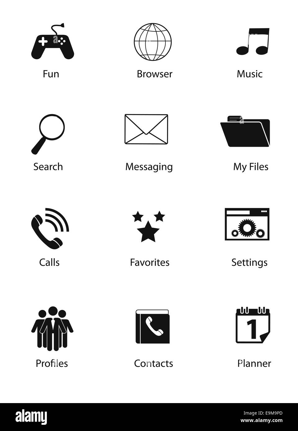 Flat letter card set Black and White Stock Photos & Images - Alamy