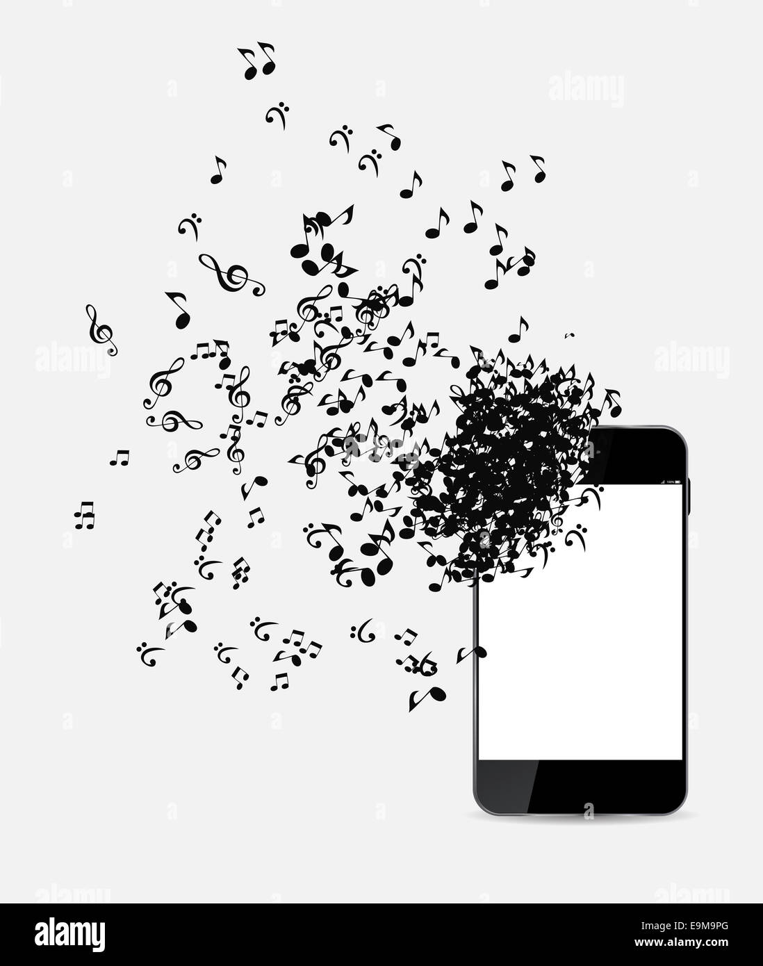 Black Mobile Phone Vector Illustration. EPS10 Stock Photo - Alamy