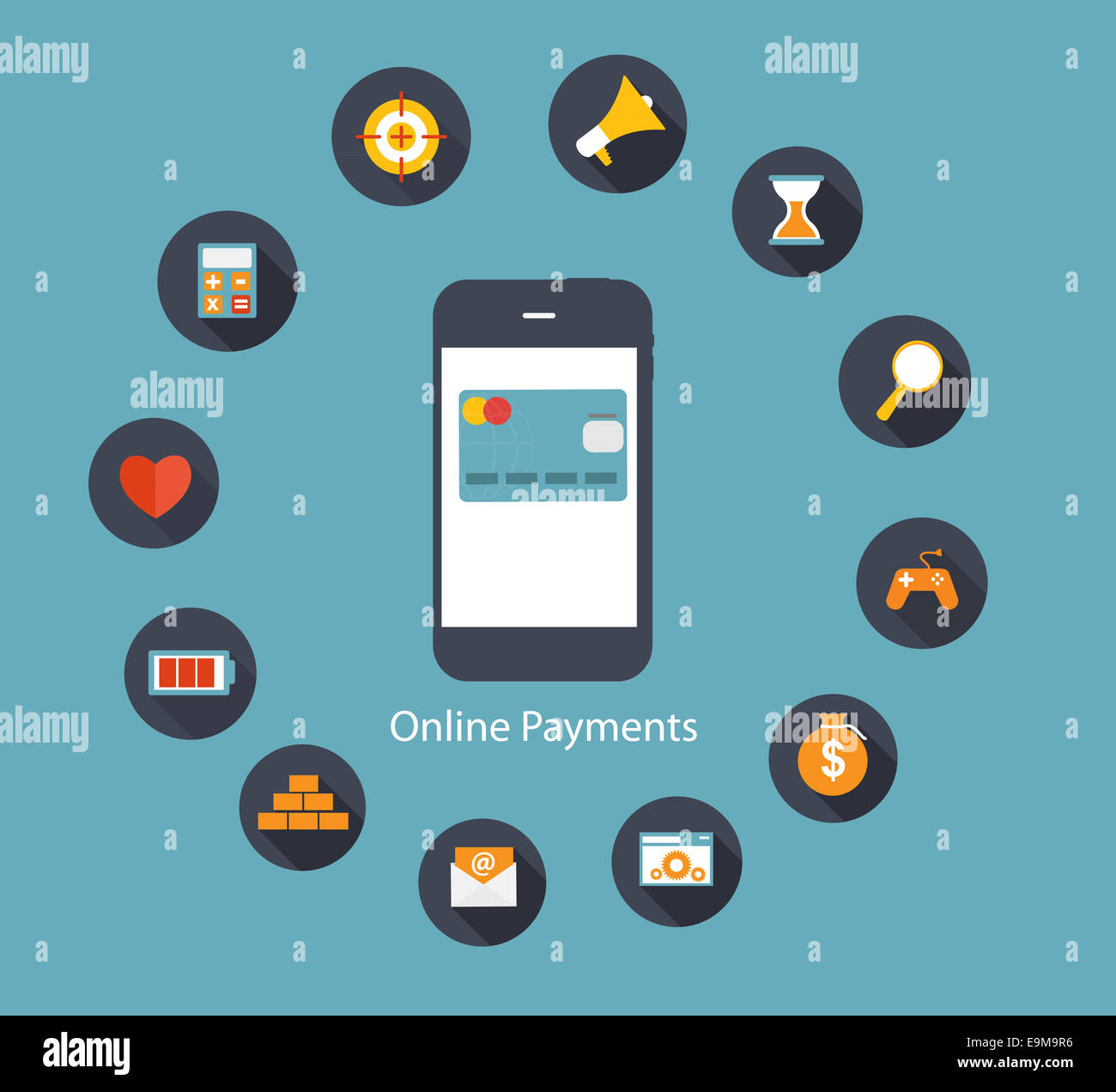 Online Payments Flat Concept Vector Illustration. EPS10 Stock Photo - Alamy