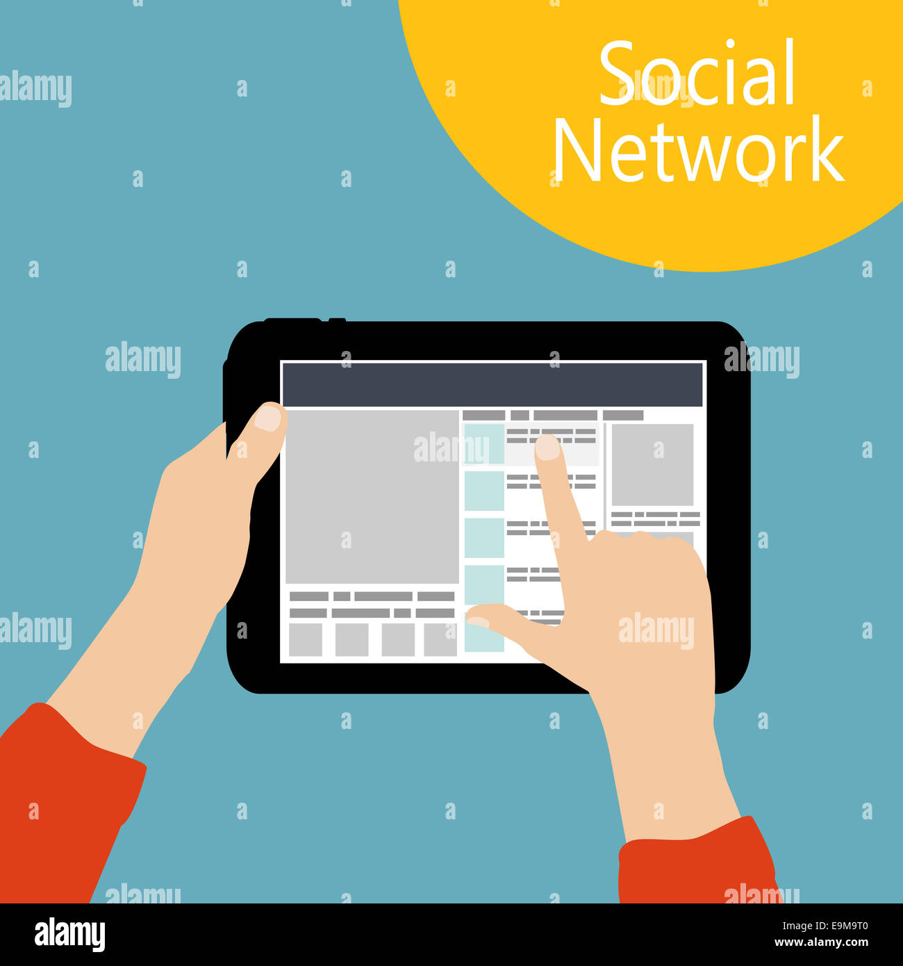 Using Social Network Concept Flat Vector Illustration. EPS10 Stock ...
