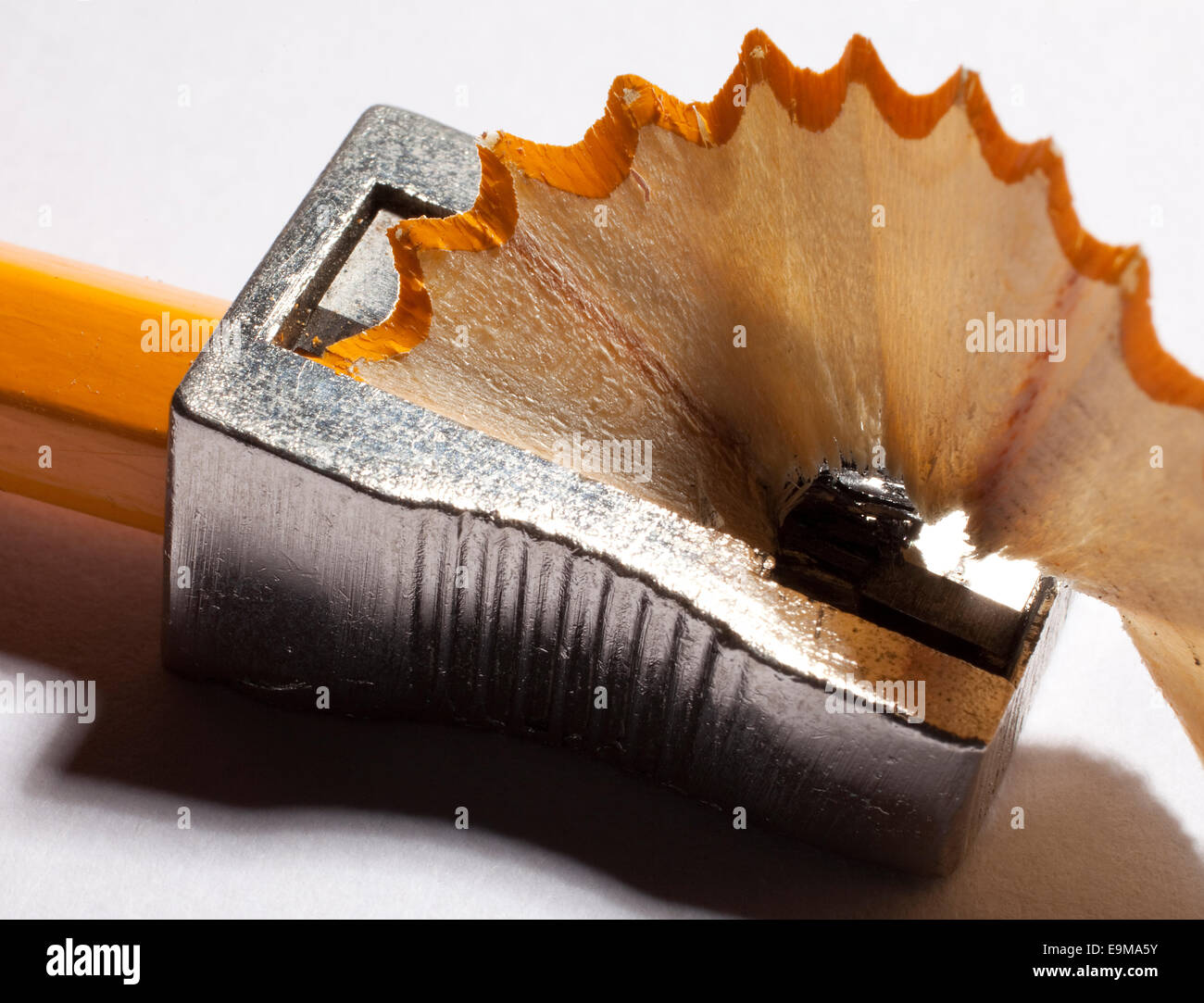 Sharpened pencil and wood shavings.Pencil sharpener Stock Photo - Alamy
