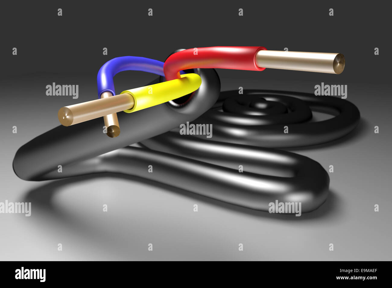 design in 3d of some electric cables Stock Photo - Alamy
