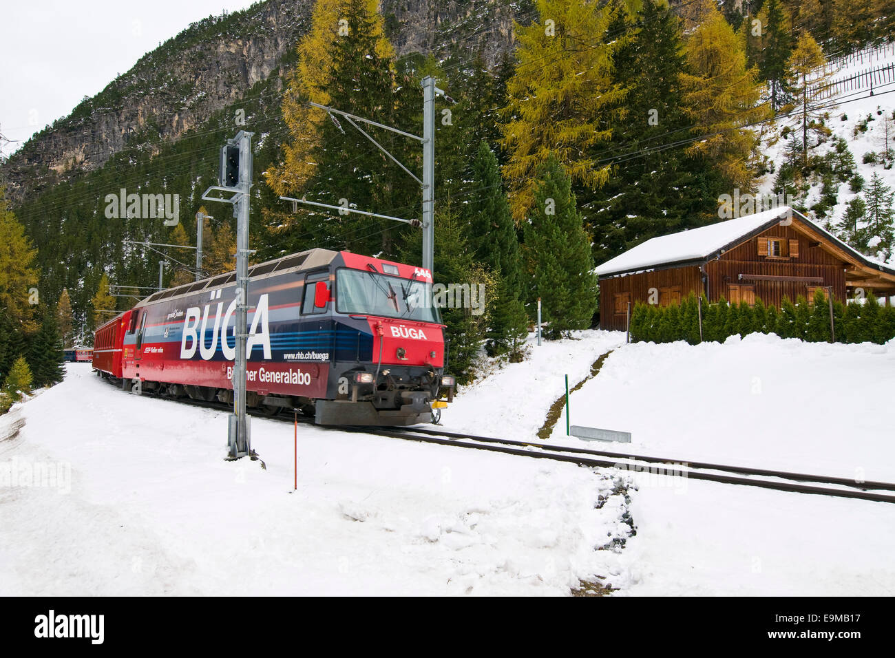 Switzerland, Albula pass, Glacier express train Stock Photo - Alamy