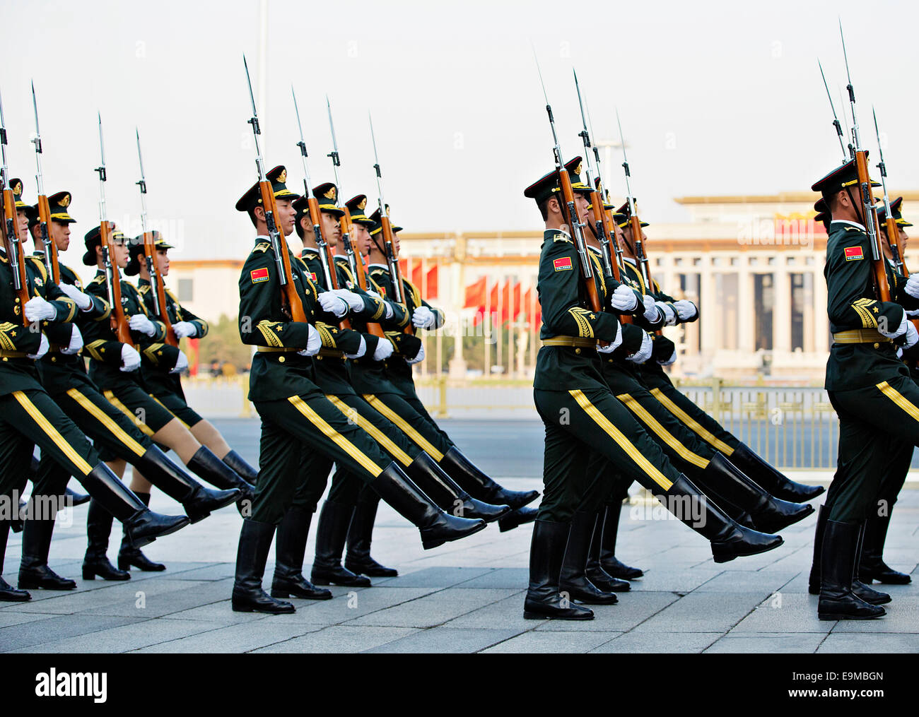 Chinese guard of honor during a welcome ceremony for Czech President ...