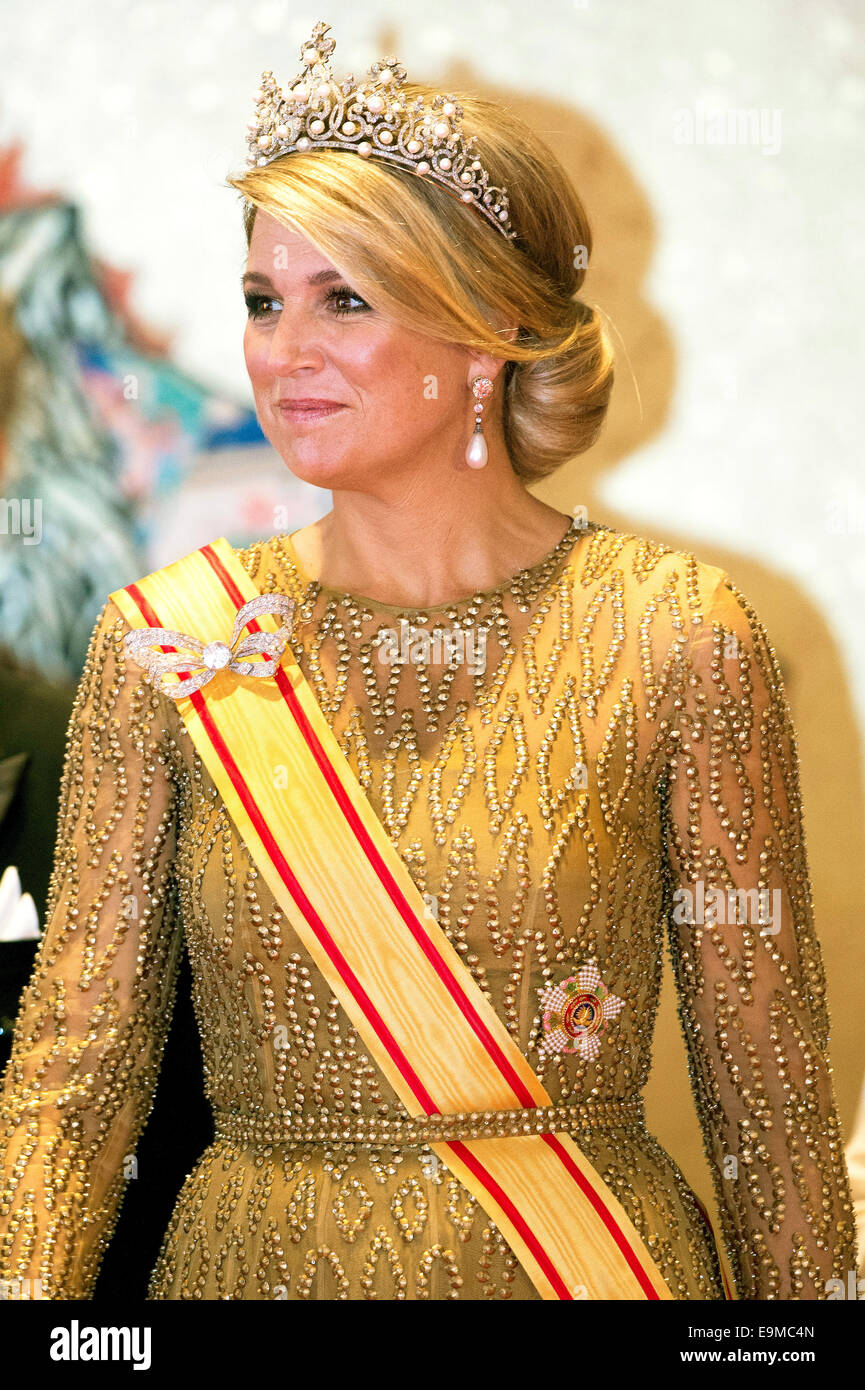Tokyo, Japan. 29th Oct, 2014. Dutch Queen Maxima attends a State Dinner ...