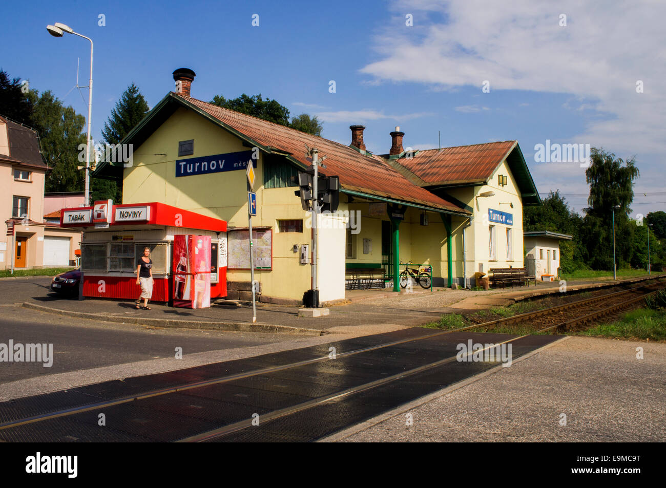 Turnov mesto railway station, news stand, Czech Republic, August 6 ...