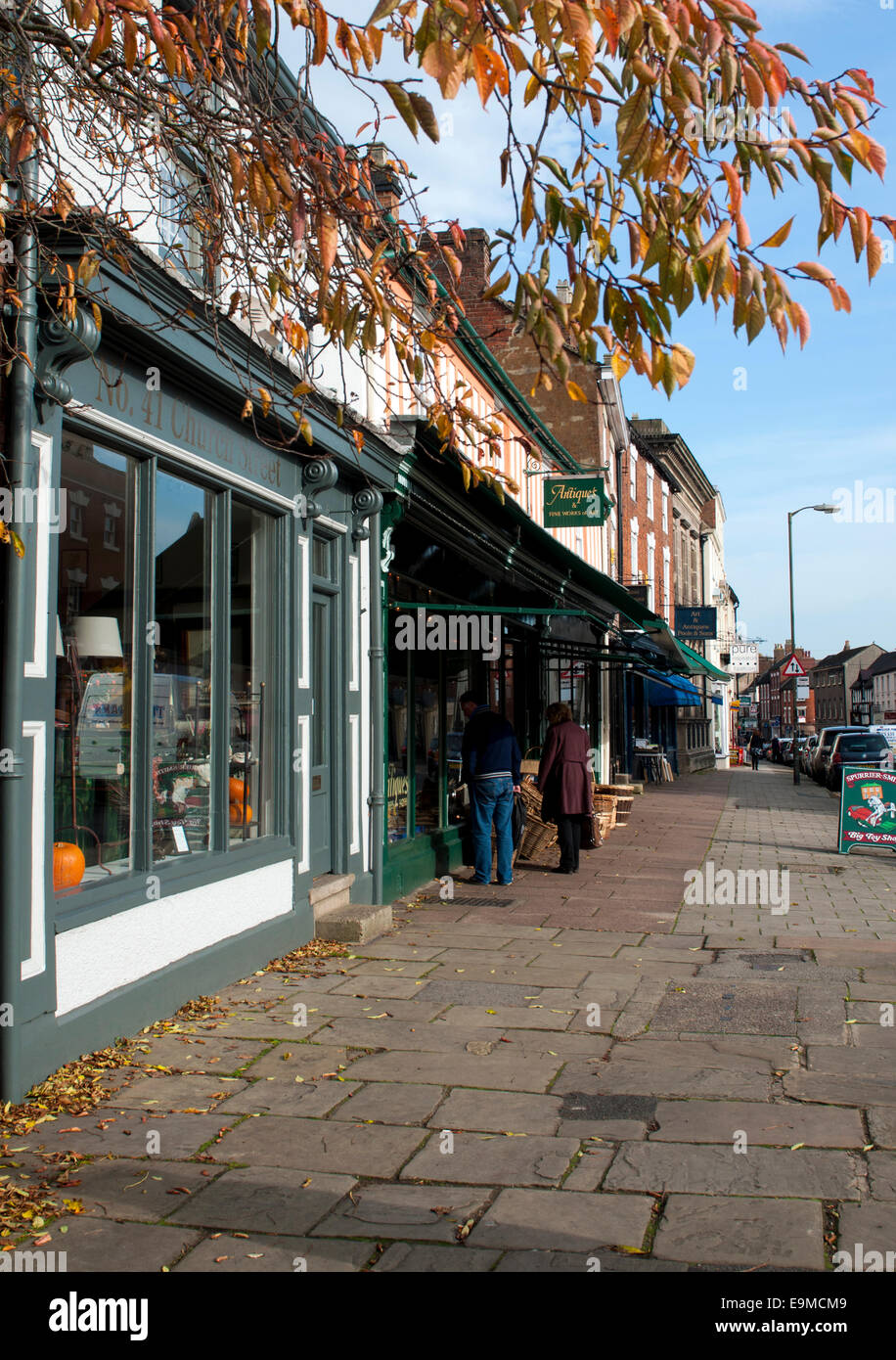Church Street in autumn, Ashbourne, Derbyshire, England, UK Stock Photo ...
