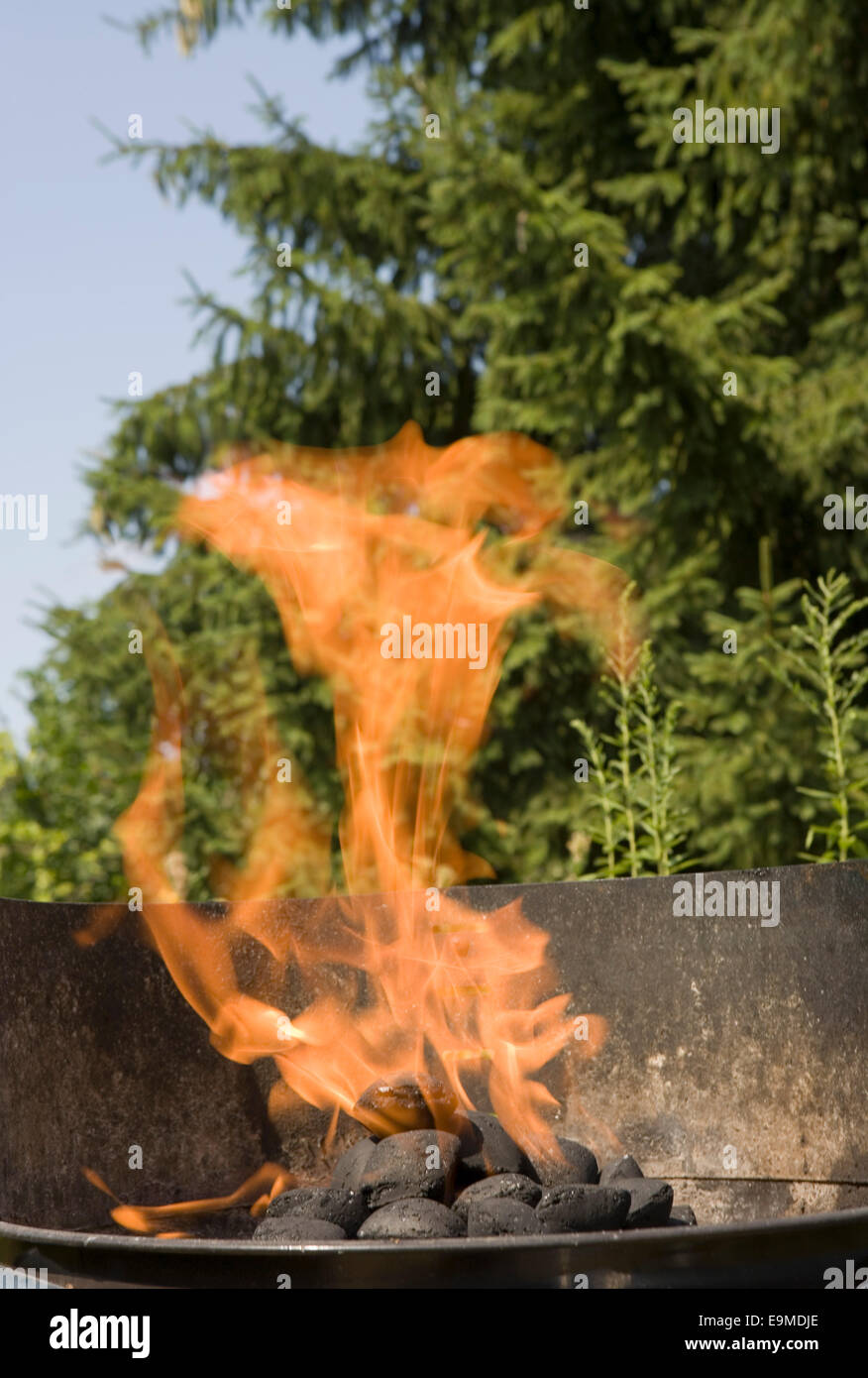 Grill fire back yard hi-res stock photography and images - Alamy