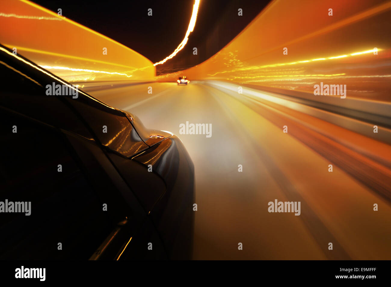 very fast night driving in the city Stock Photo - Alamy