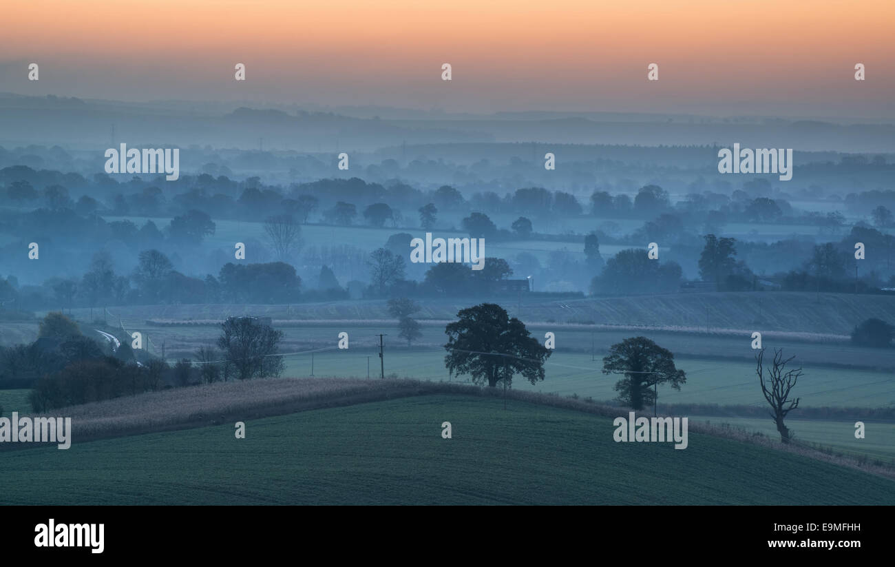 Beautiful countryside foggy sunrise landscape with layers of fog Stock ...