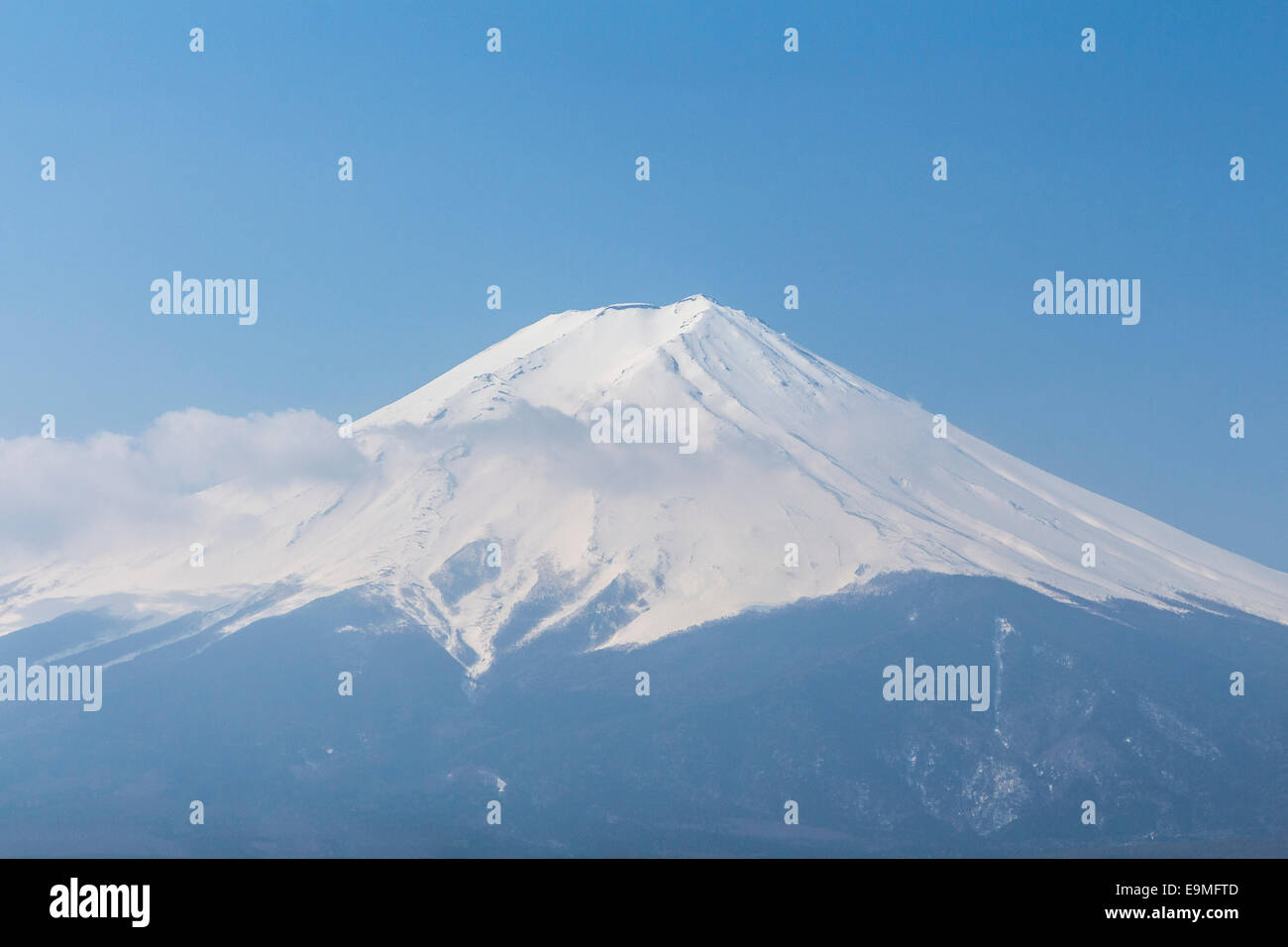 Scenic view of Mount Fuji against clear blue sky Stock Photo - Alamy