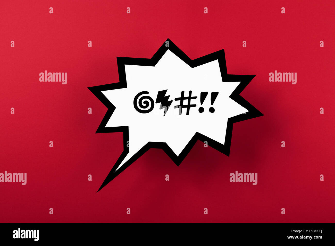 Curse speech bubble against red background Stock Photo - Alamy