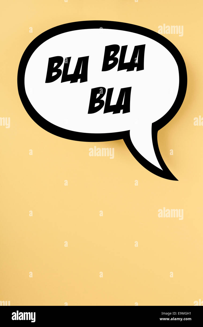 BLA speech bubbles against yellow background Stock Photo - Alamy