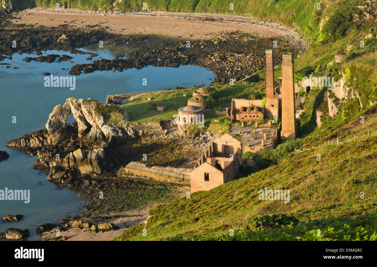 The old brickworks at Porth Wen bay on the northern coast on Isle of ...