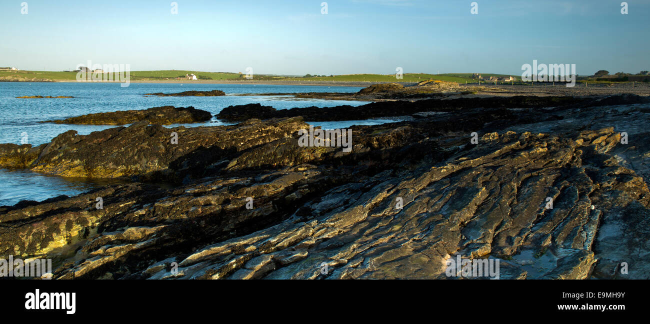 Cemlyn Bay on north west coast of Isle of Anglesey North Wales UK ...