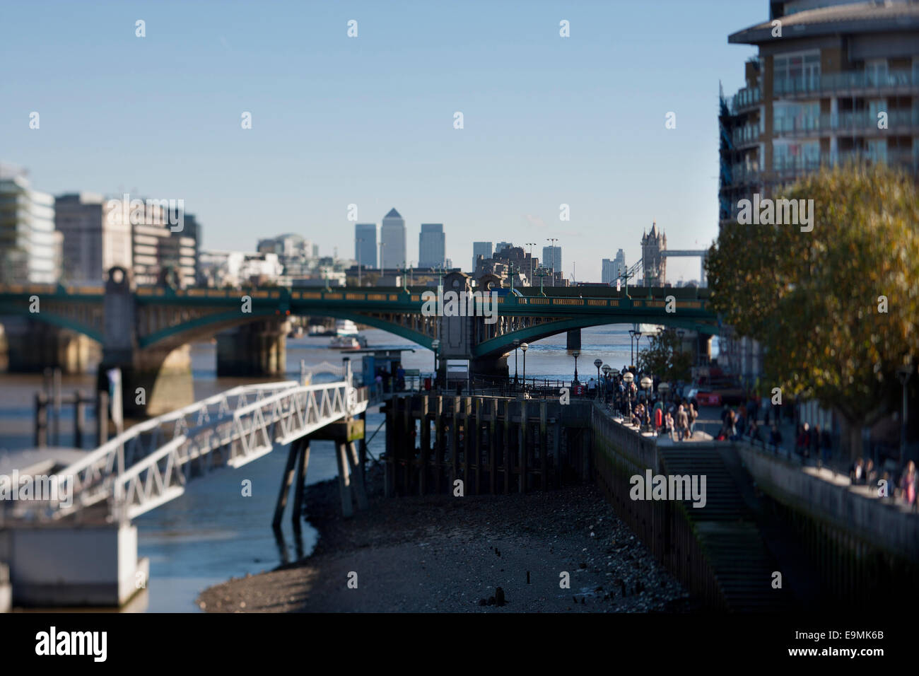 City of London. View from the Millennium footbridge, in October 2014 ...
