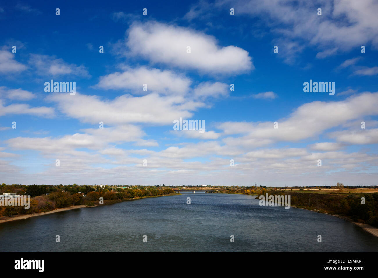 view of the south Saskatchewan river in saskatoon Canada Stock Photo ...