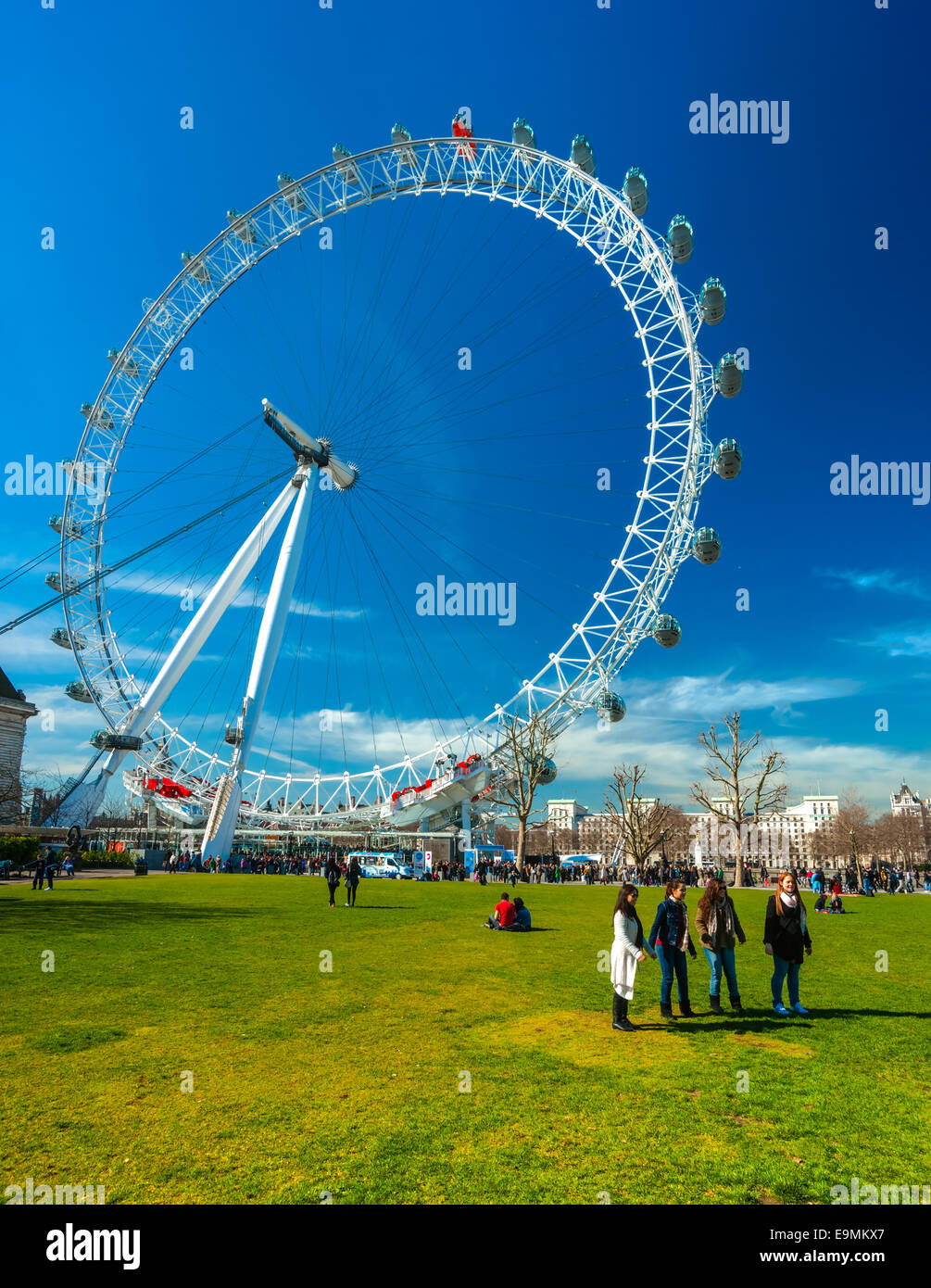 LONDON - MARCH 19 : The London Eye, erected in 1999, is a giant (135mt ...