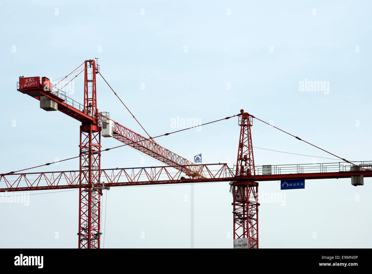 BBL tower cranes Dusseldorf Germany Stock Photo - Alamy