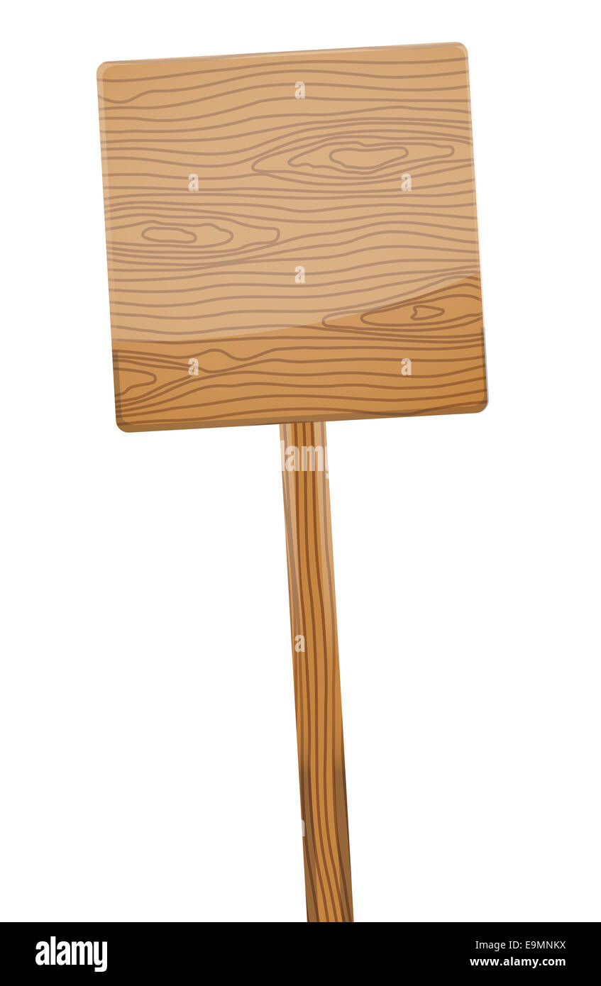 Wooden sign post on white background Stock Photo - Alamy
