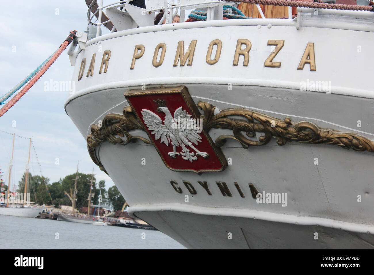 Poland, Gdynia 17th August 2014: Dar Pomorza - a Polish sailing frigate ...