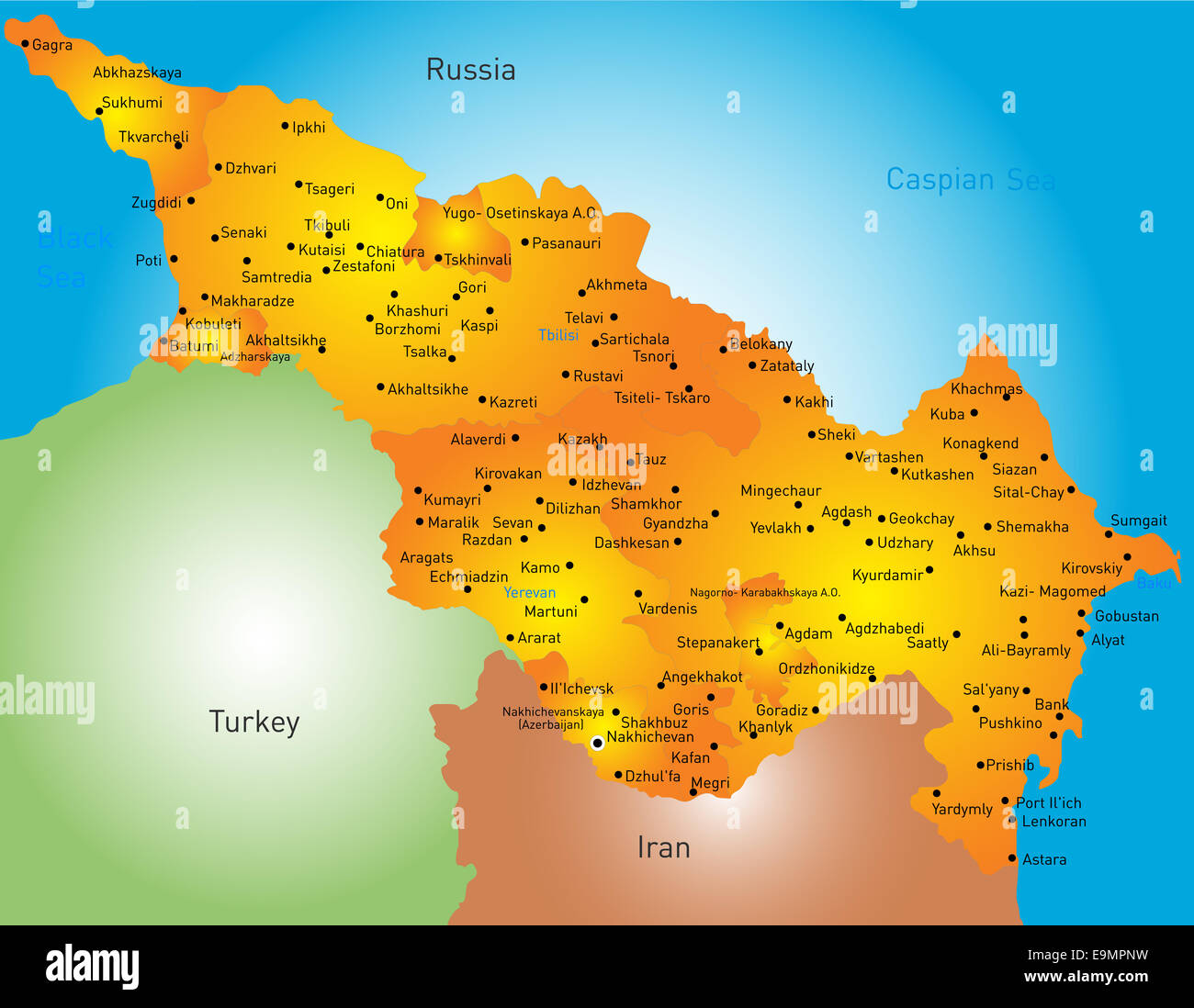 Caspian region countries Stock Photo - Alamy
