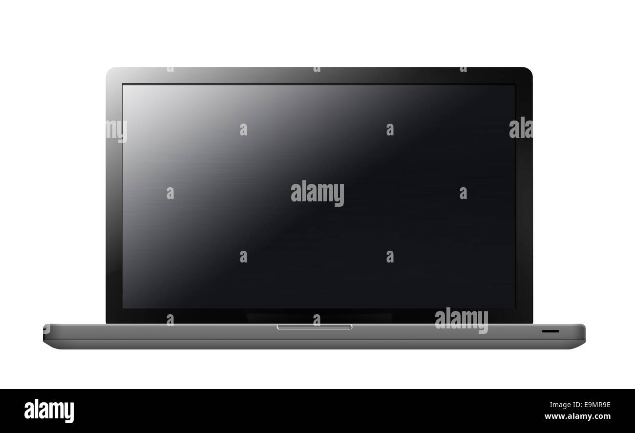 Laptop with blank screen Stock Photo - Alamy