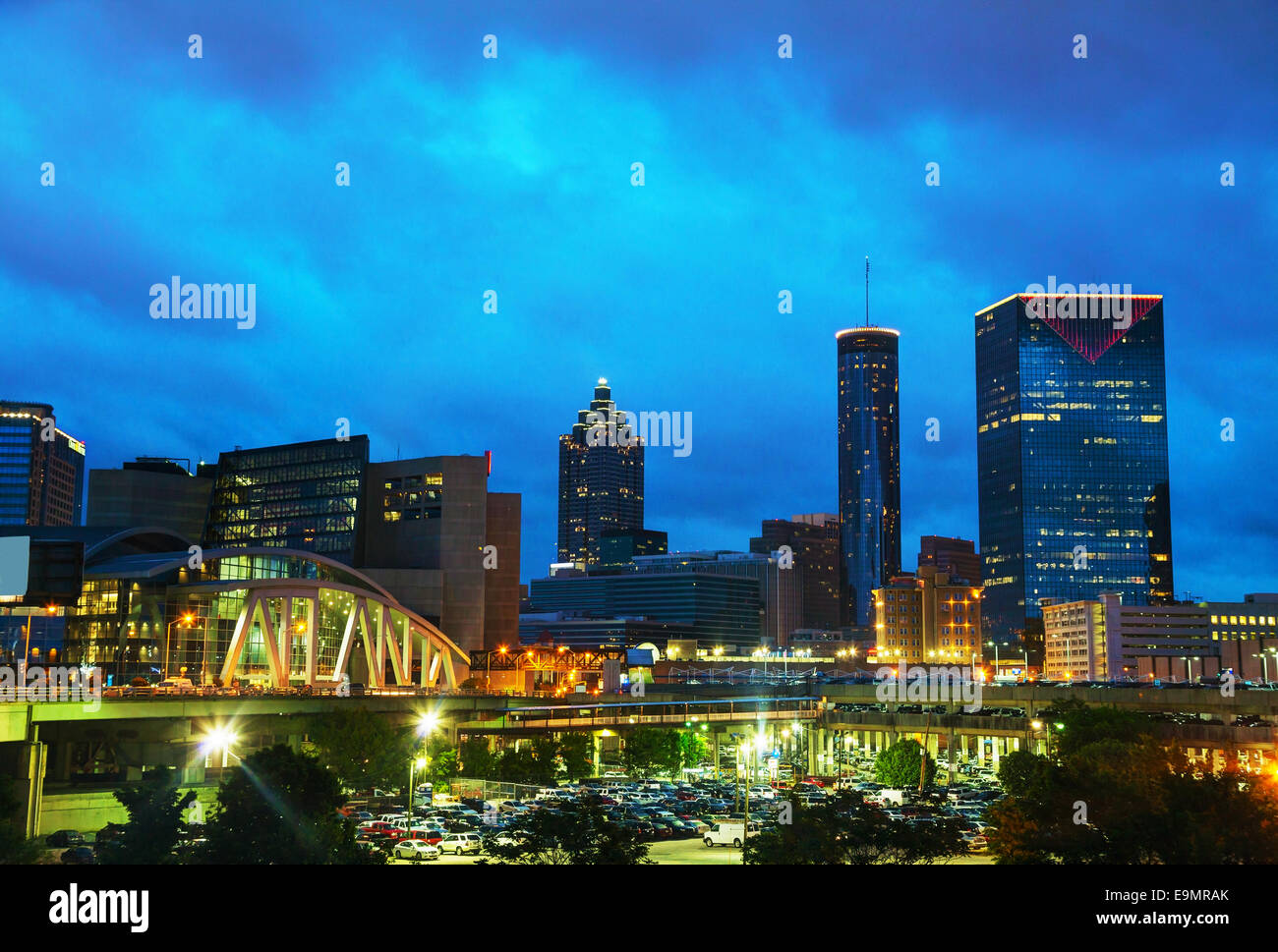 Downtown Atlanta, Georgia at night time Stock Photo - Alamy
