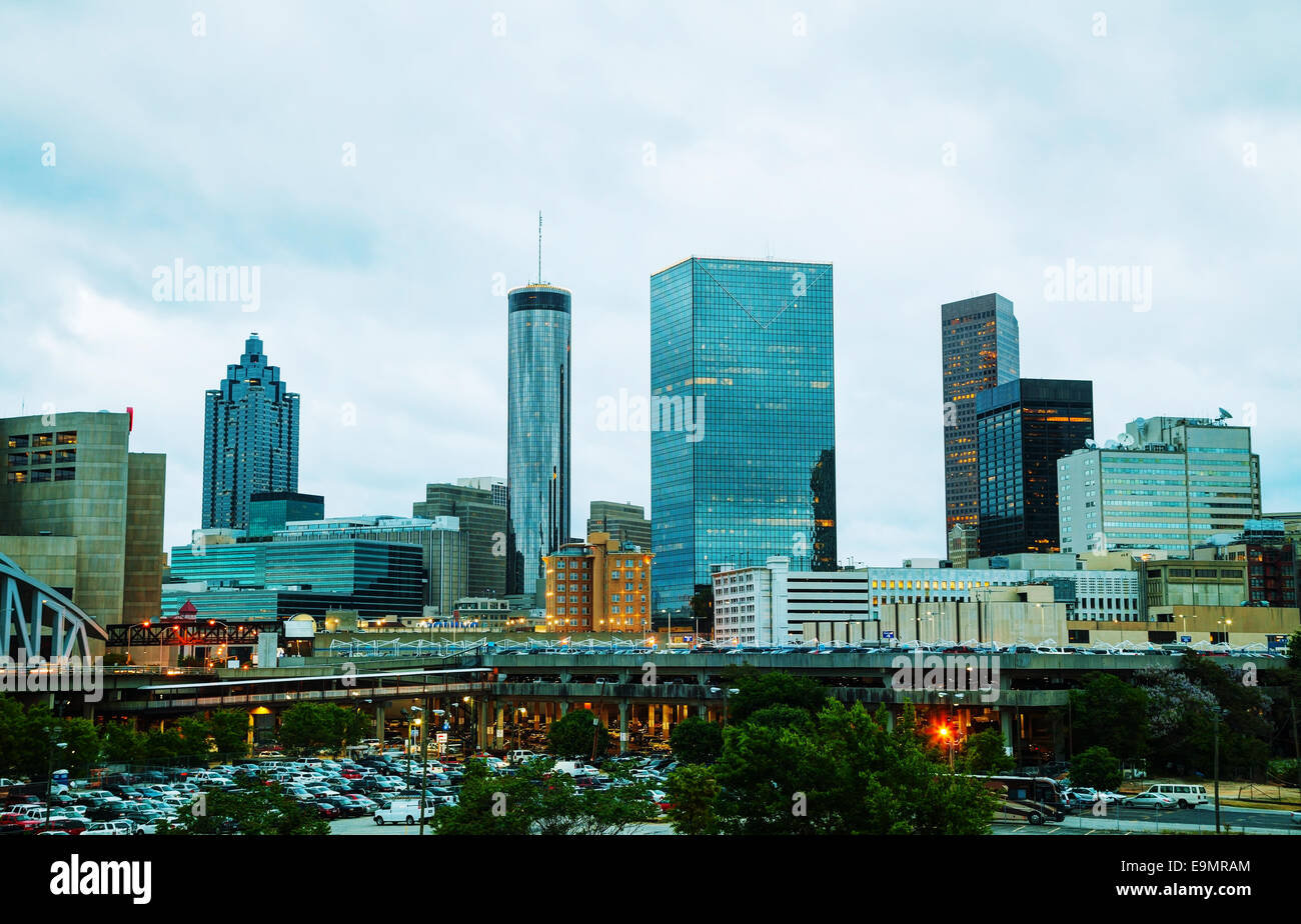Downtown Atlanta, Georgia in the evening Stock Photo - Alamy