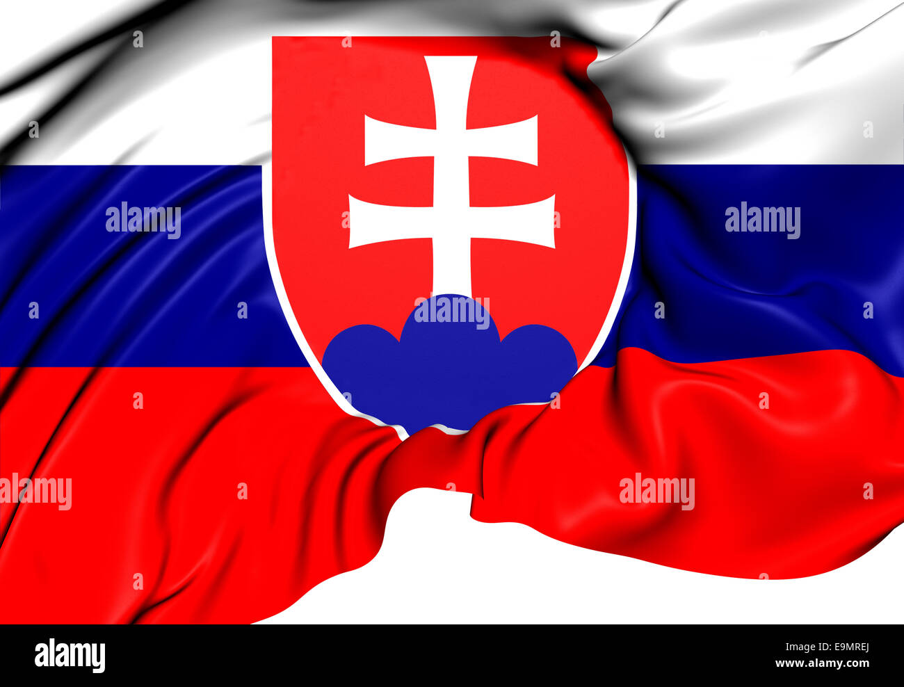 Slovakia flag wave close hi-res stock photography and images - Alamy