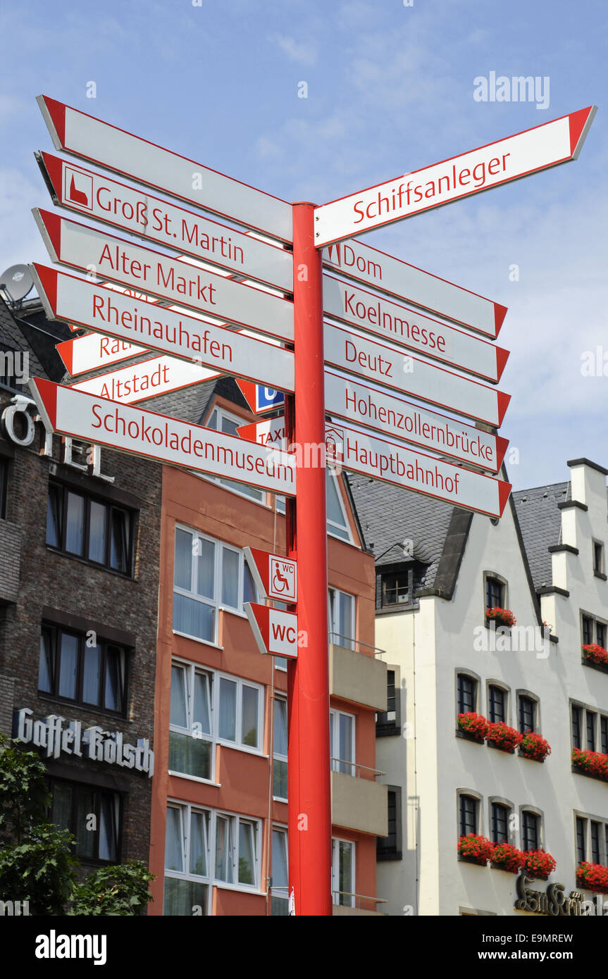 signpost, Cologne, Germany Stock Photo - Alamy
