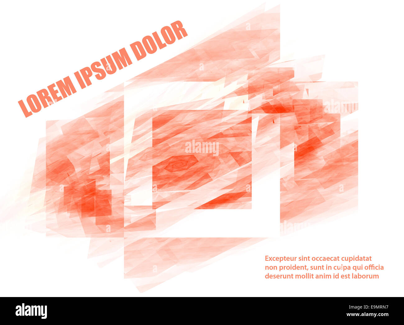 Template of poster. Abstract layout with red square on white Stock ...