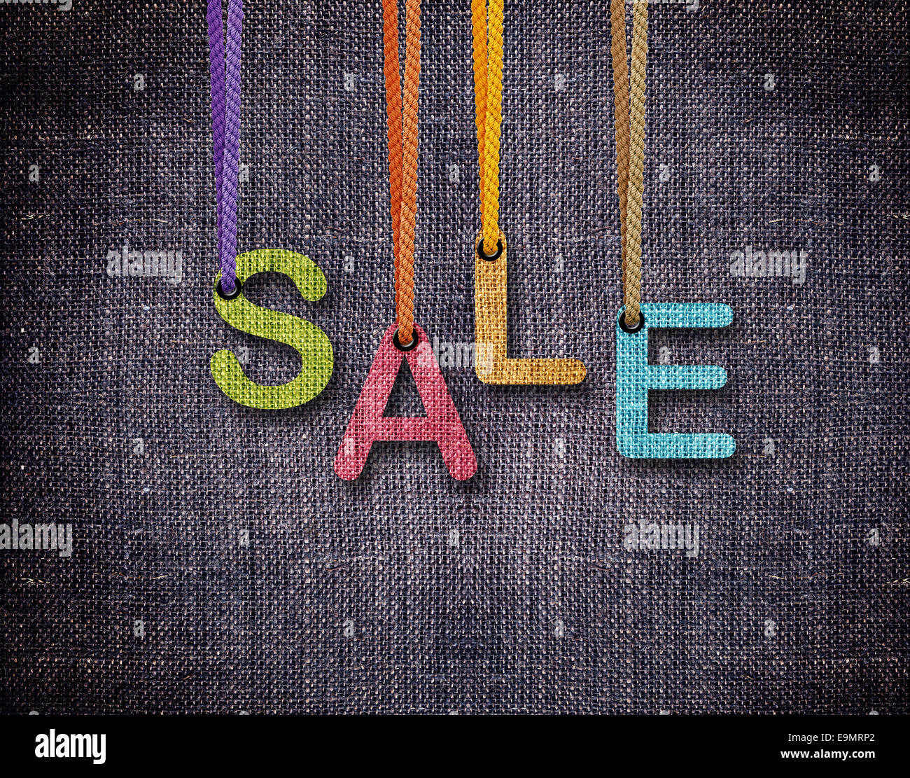 Letters hanging strings Stock Photo - Alamy