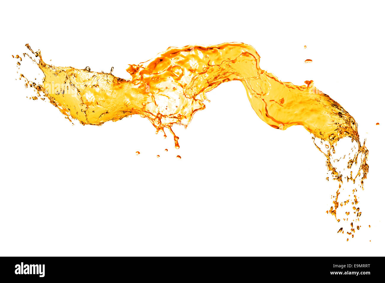 orange water splash isolated on white Stock Photo - Alamy