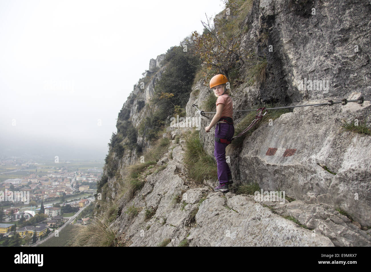 fixed rope route Stock Photo - Alamy