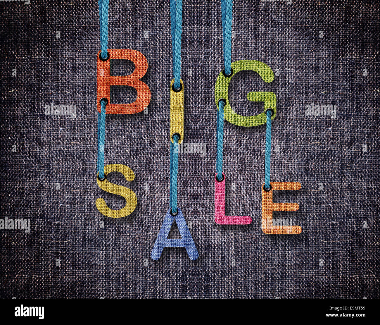 Letters hanging strings Stock Photo - Alamy