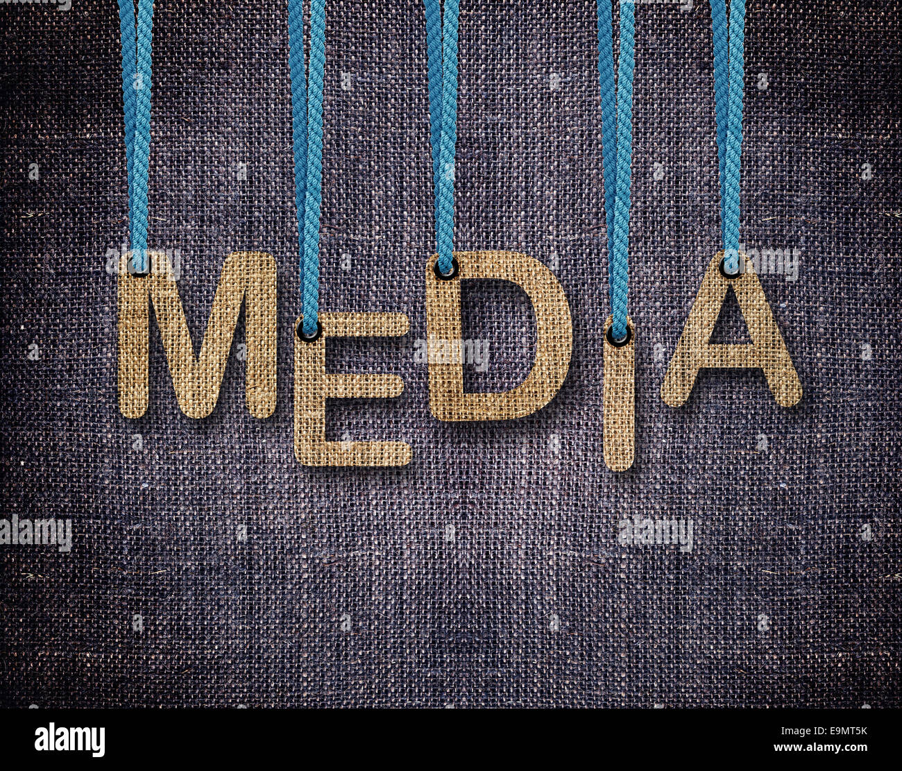 Letters hanging strings Stock Photo - Alamy