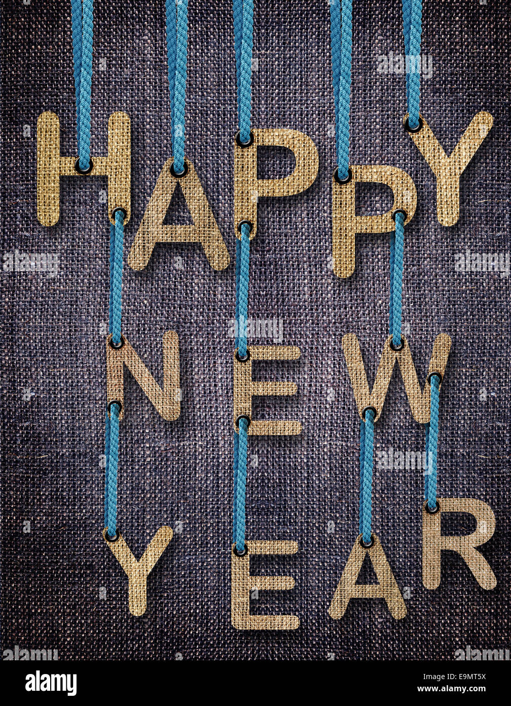 Letters hanging strings Stock Photo - Alamy