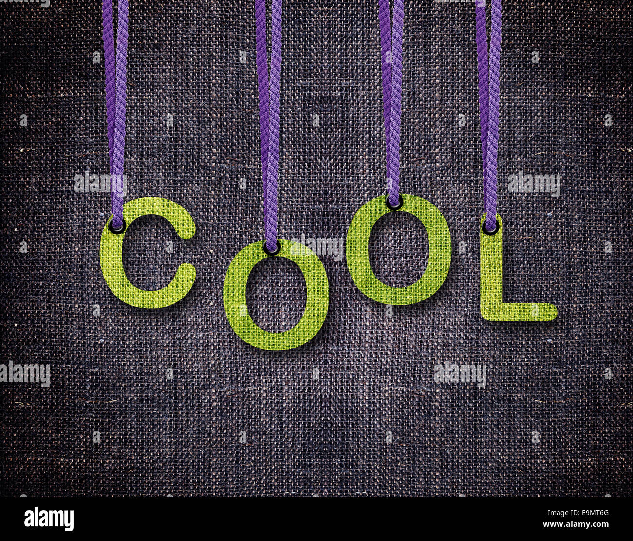 Letters hanging strings Stock Photo - Alamy