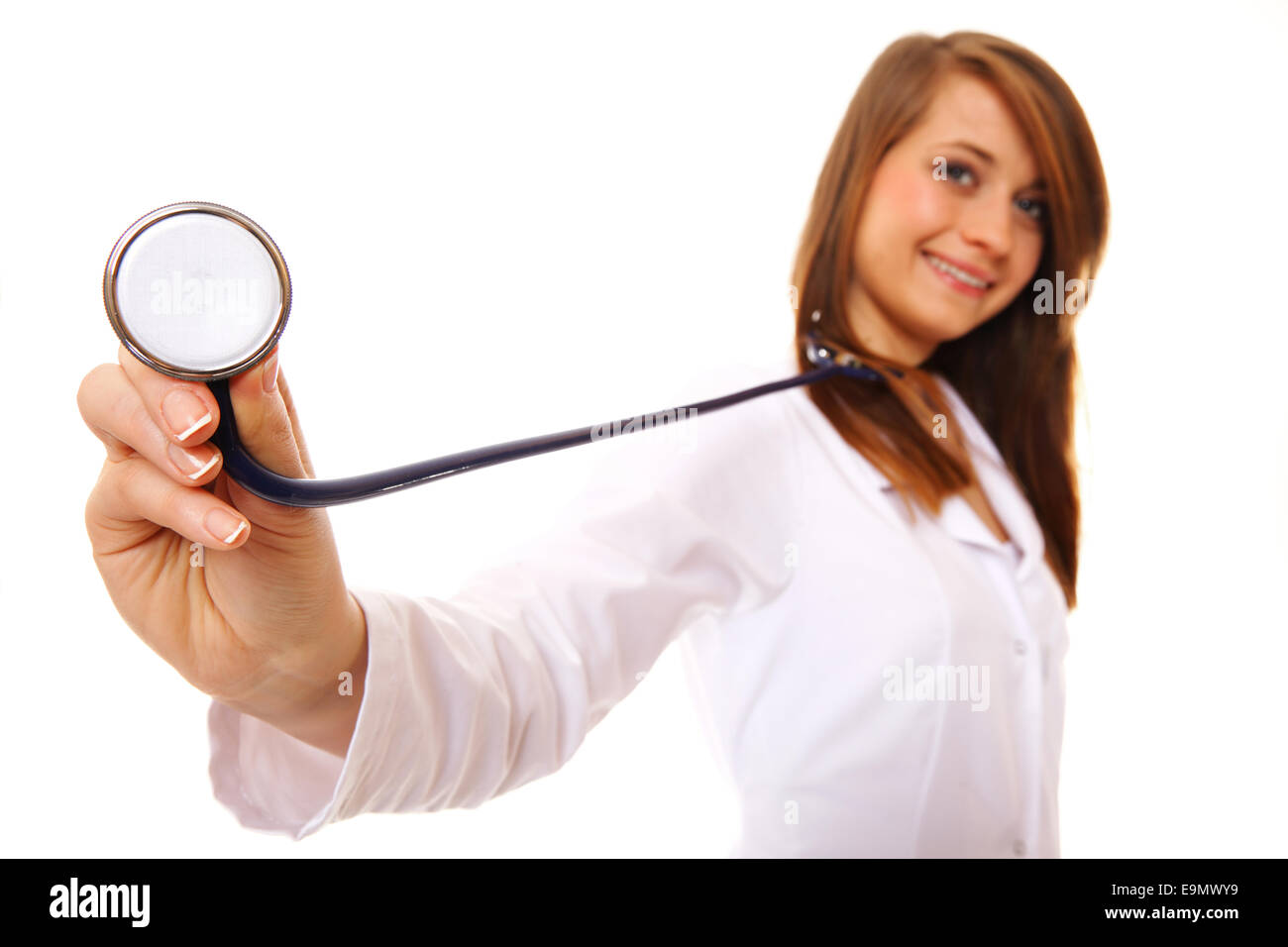 Nurse stethoscope exam Cut Out Stock Images & Pictures - Alamy