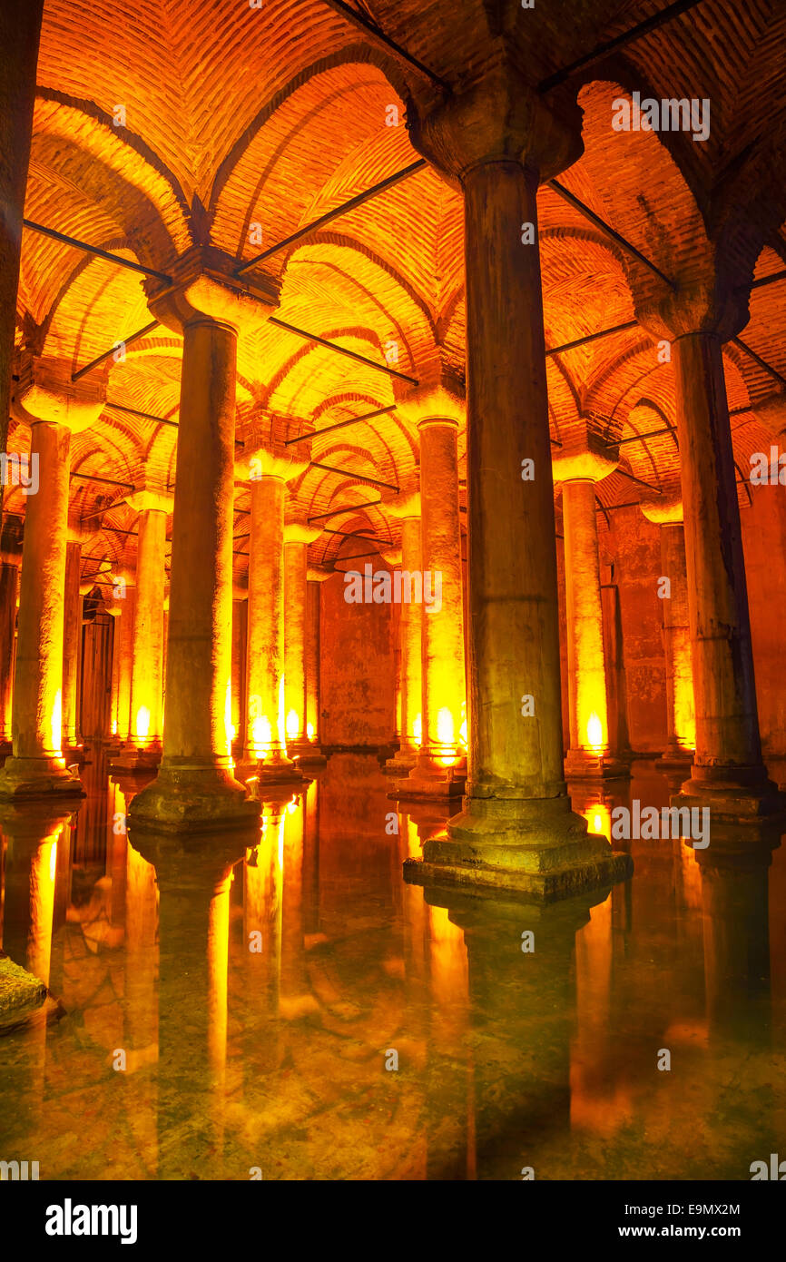 Basilica Cistern interior in Istanbul Stock Photo - Alamy