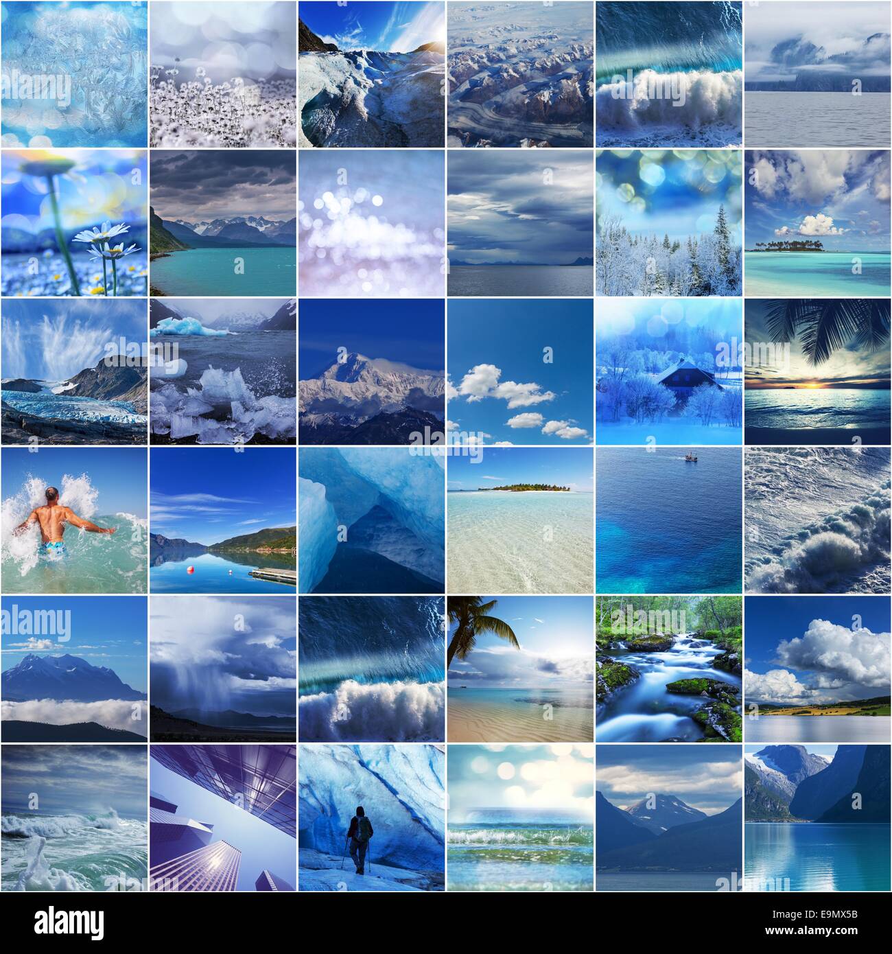 Blue collage hi-res stock photography and images - Alamy