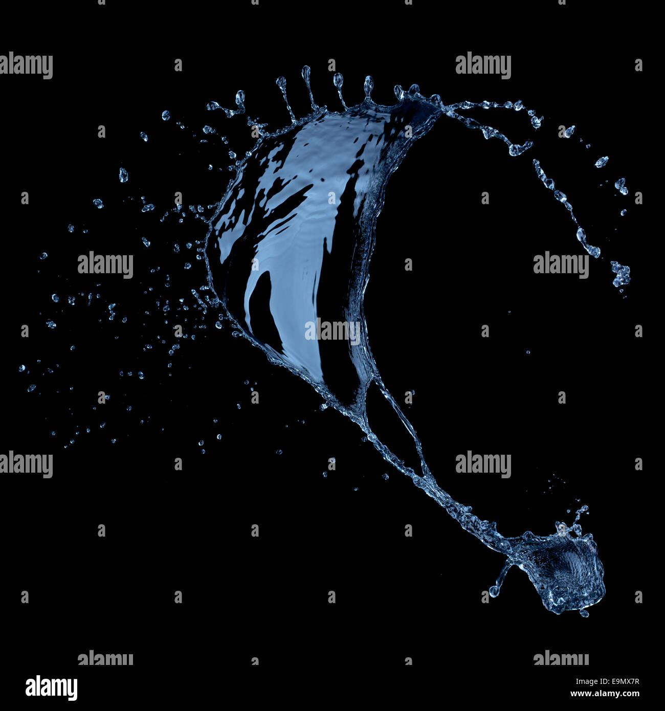 water splash isolated on black background Stock Photo - Alamy