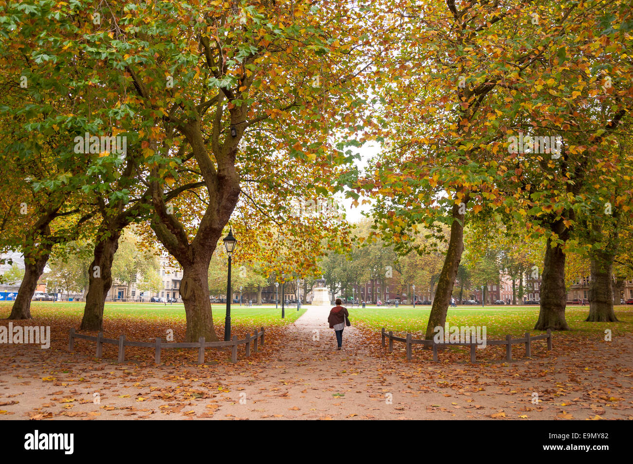 Autumn in Queen Square Bristol England UK Stock Photo - Alamy