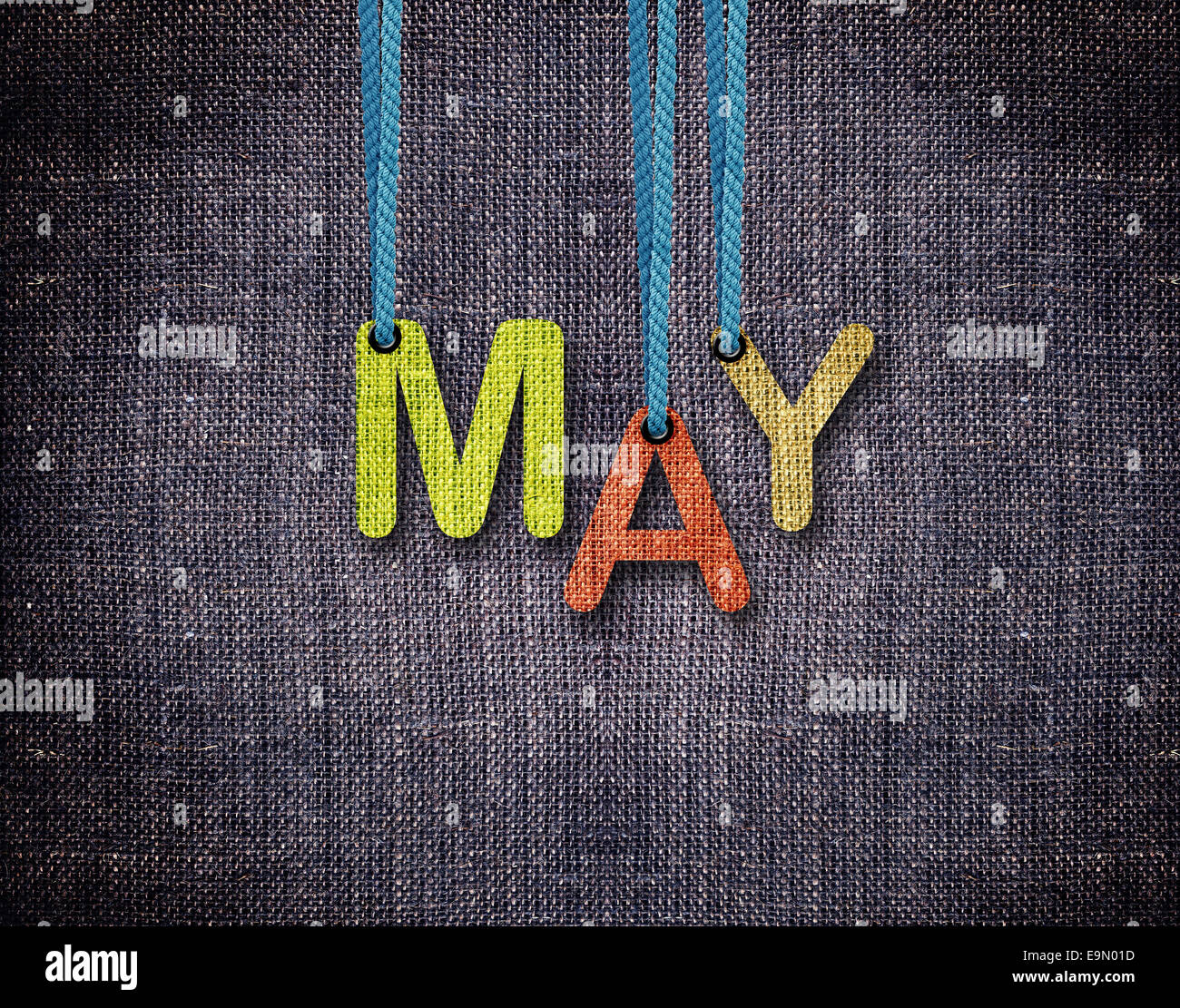 Letters hanging strings Stock Photo - Alamy