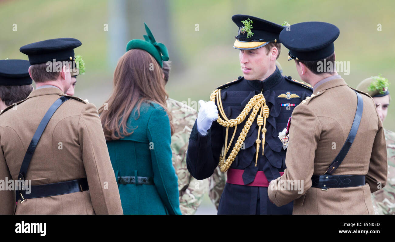 The Duke and Duchess of Cambridge attend the Irish Guards' annual St ...
